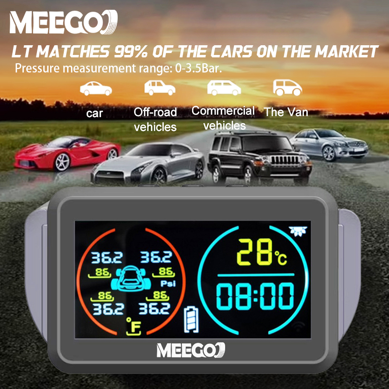 MeeGoo TPMS Large Screen LED Display Tyre Pressure Monitor 輪胎監測器 (4 ...