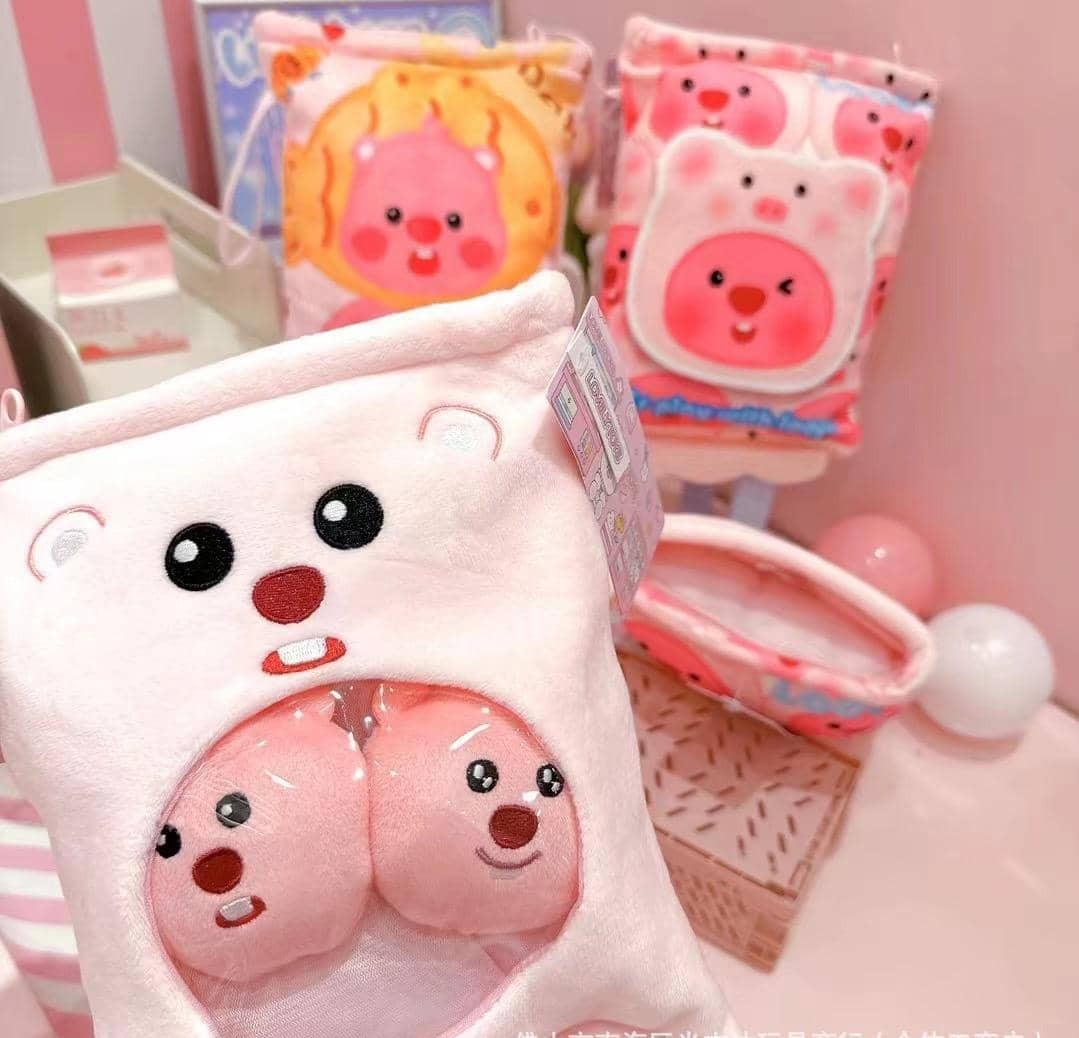 * READY STOCK * Pororo Loopy Beaver Plush Bag with Mini Soft Toy ...