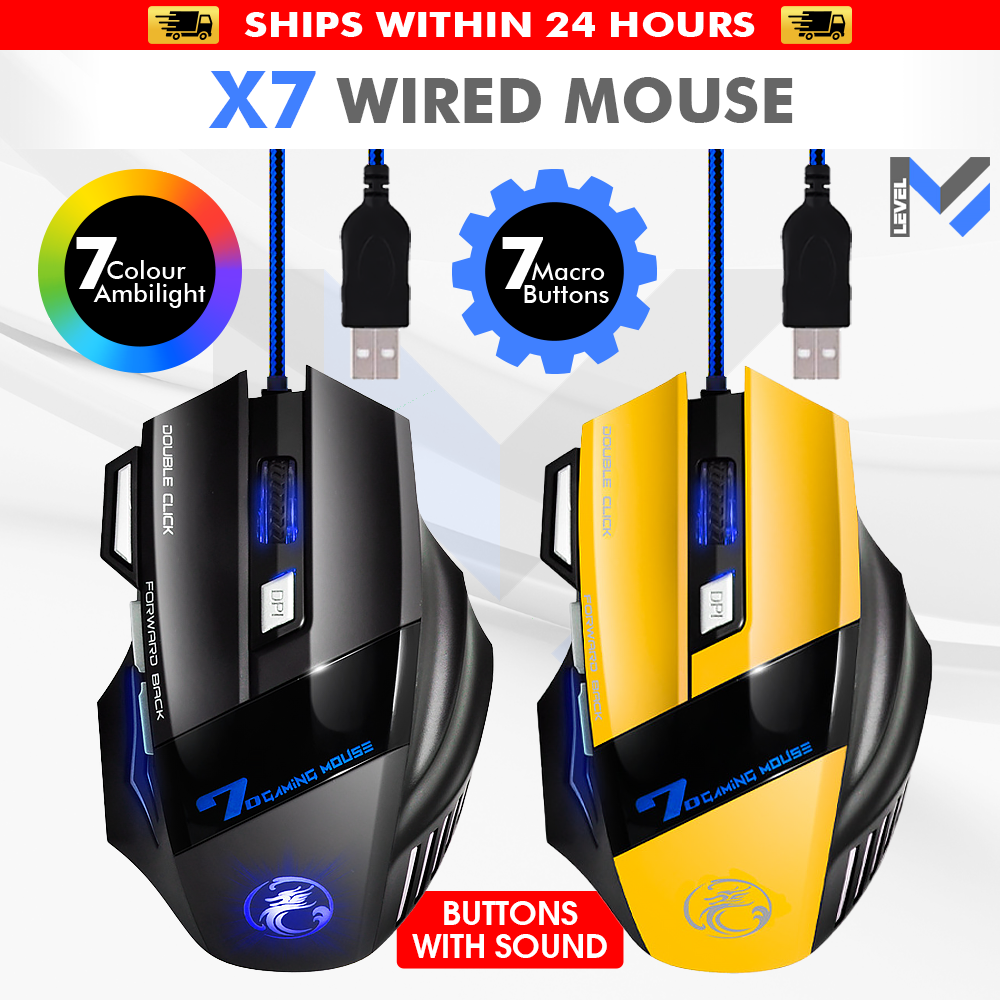 Mouse wireless wired mouse gaming DUAL MODE 7 buttons Rechargeable Wi ...