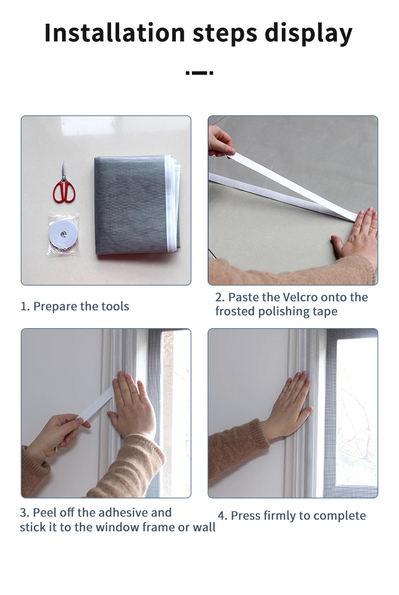 DIY Anti Mosquito Window Screen Velcro Self Adhesive Window Mosquito ...