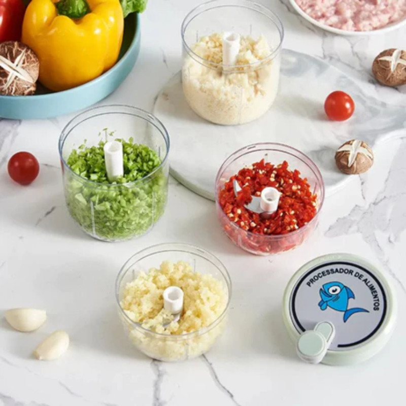 400ml Manual Blender Chopper Mini Mixer Hand Pull Vegetable Mincer ...