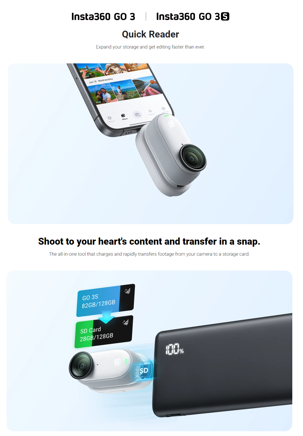 (READY STOCK) - Insta360 GO 3 & Insta360 GO 3S & Insta360 GO3S Quick Reader | Shopee Malaysia