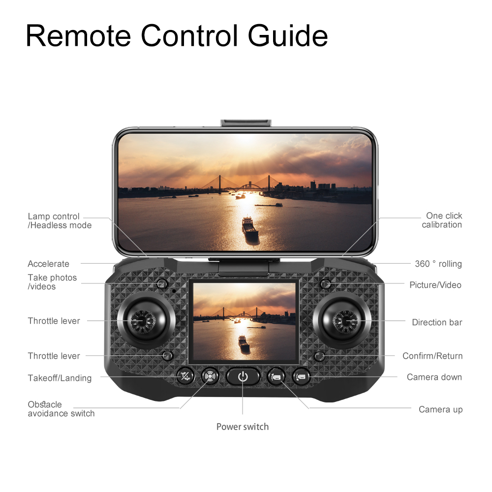 M6 drone with screen display 4K HD dual camera drone, Pengelakan ...