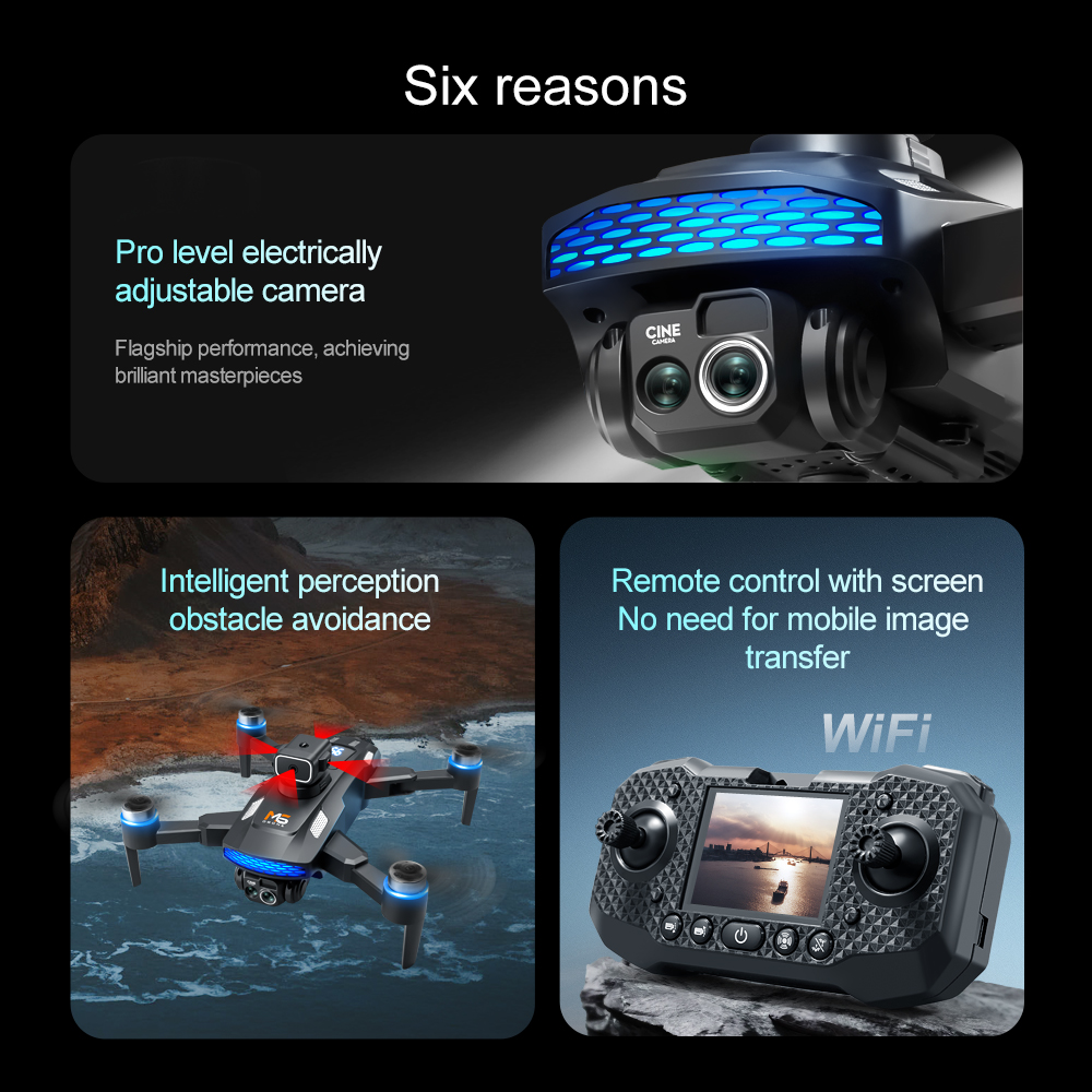 M6 drone with screen display 4K HD dual camera drone, Pengelakan ...