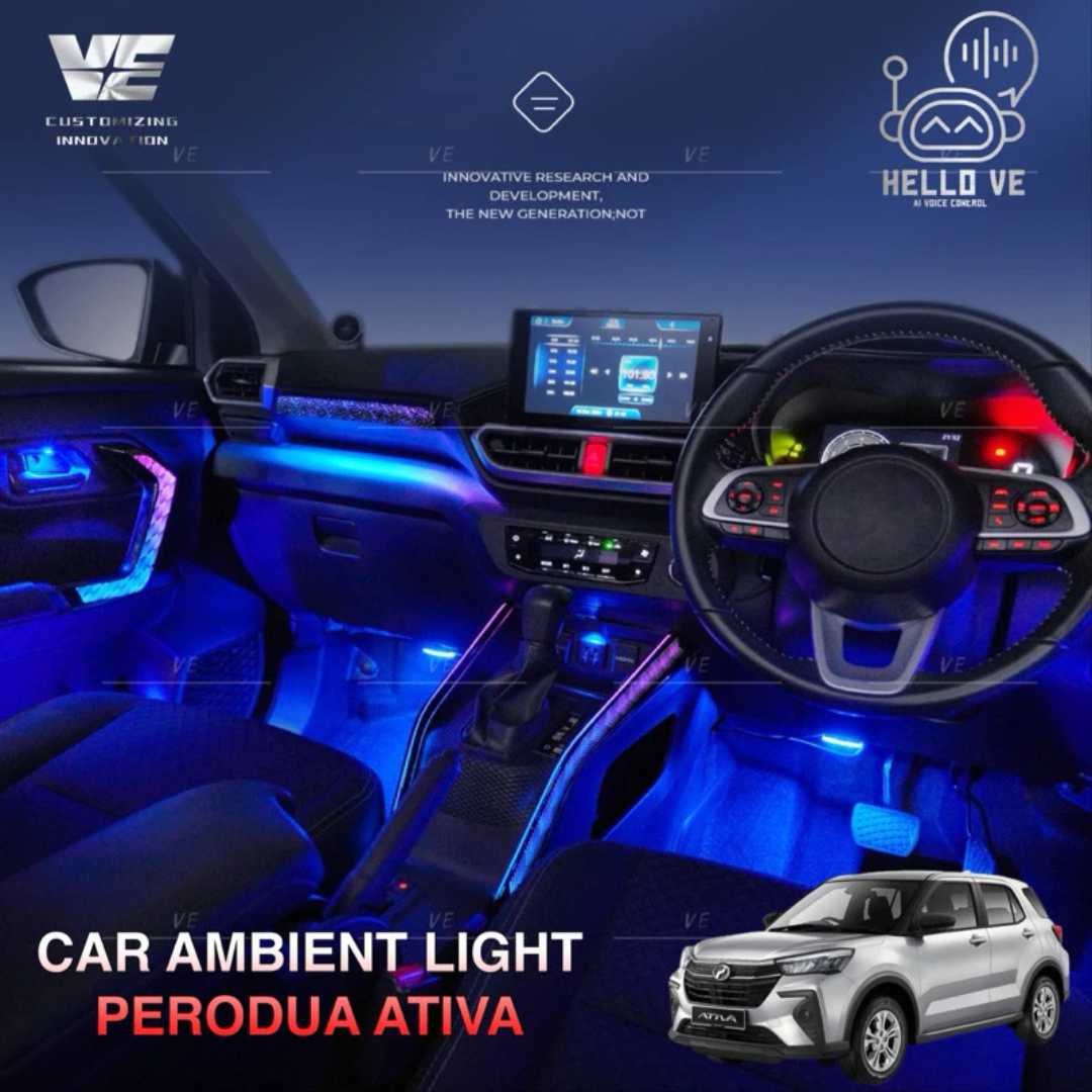 VE perodua ativa car oem ve ambient light dynamic rgb ai voice control ...