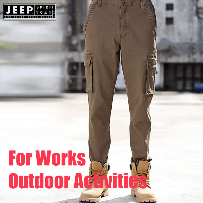 JEEP SPIRIT Cargo Pants Men Elastic Waist Band Seluar Kerja Lelaki ...