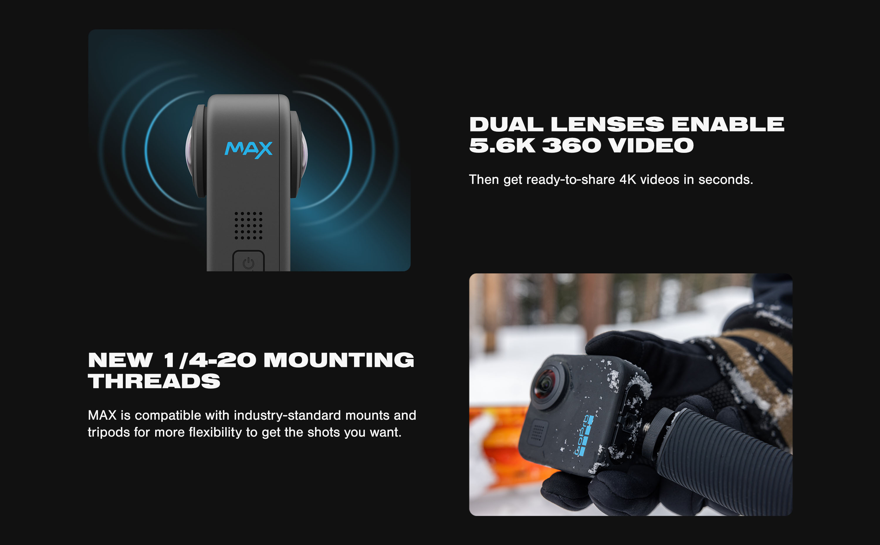 GoPro Max 360 Camera (360 Video Photo/5.6k/KeyFrames/Waterproof ...