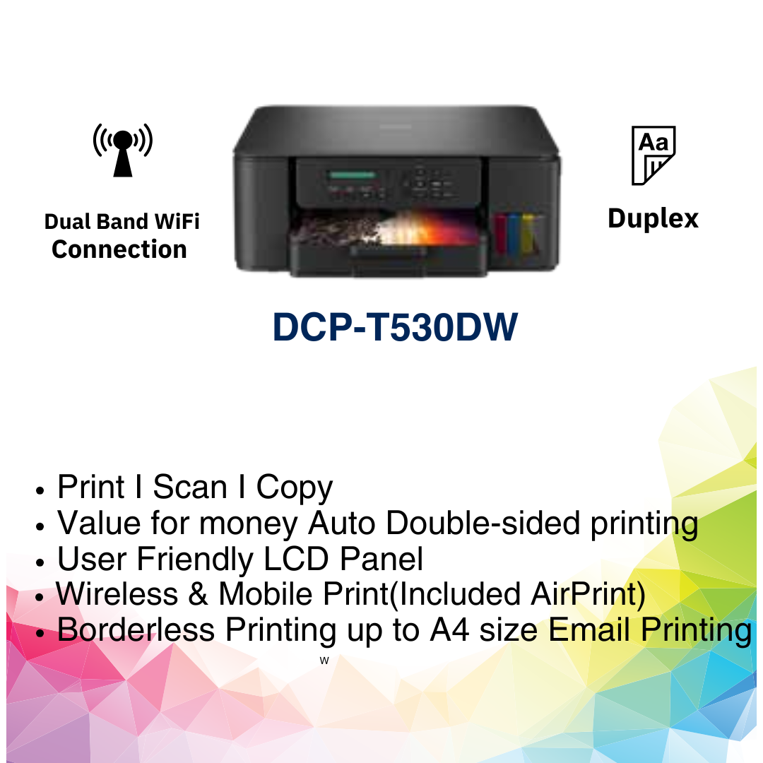 🔥 【WiFi & DUPLEX PRINT】Brother DCP-T530DW 3 In 1 Color Refill Ink Tank ...