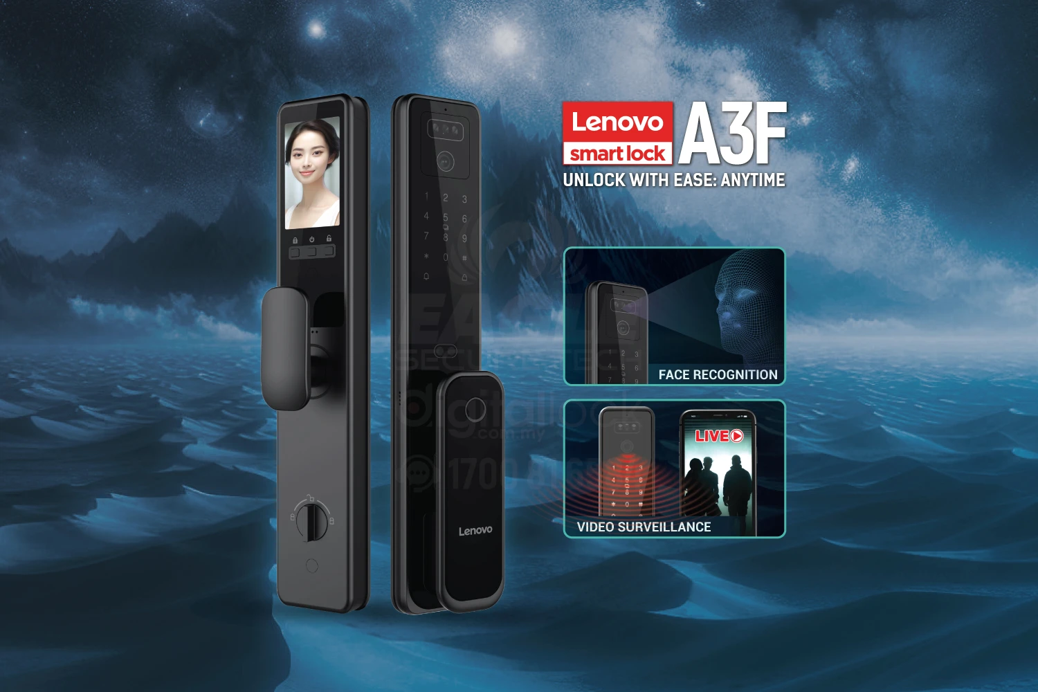 LENOVO Smart Lock A3F | Smart Door Lock Digital Fingerprint Lock with ...