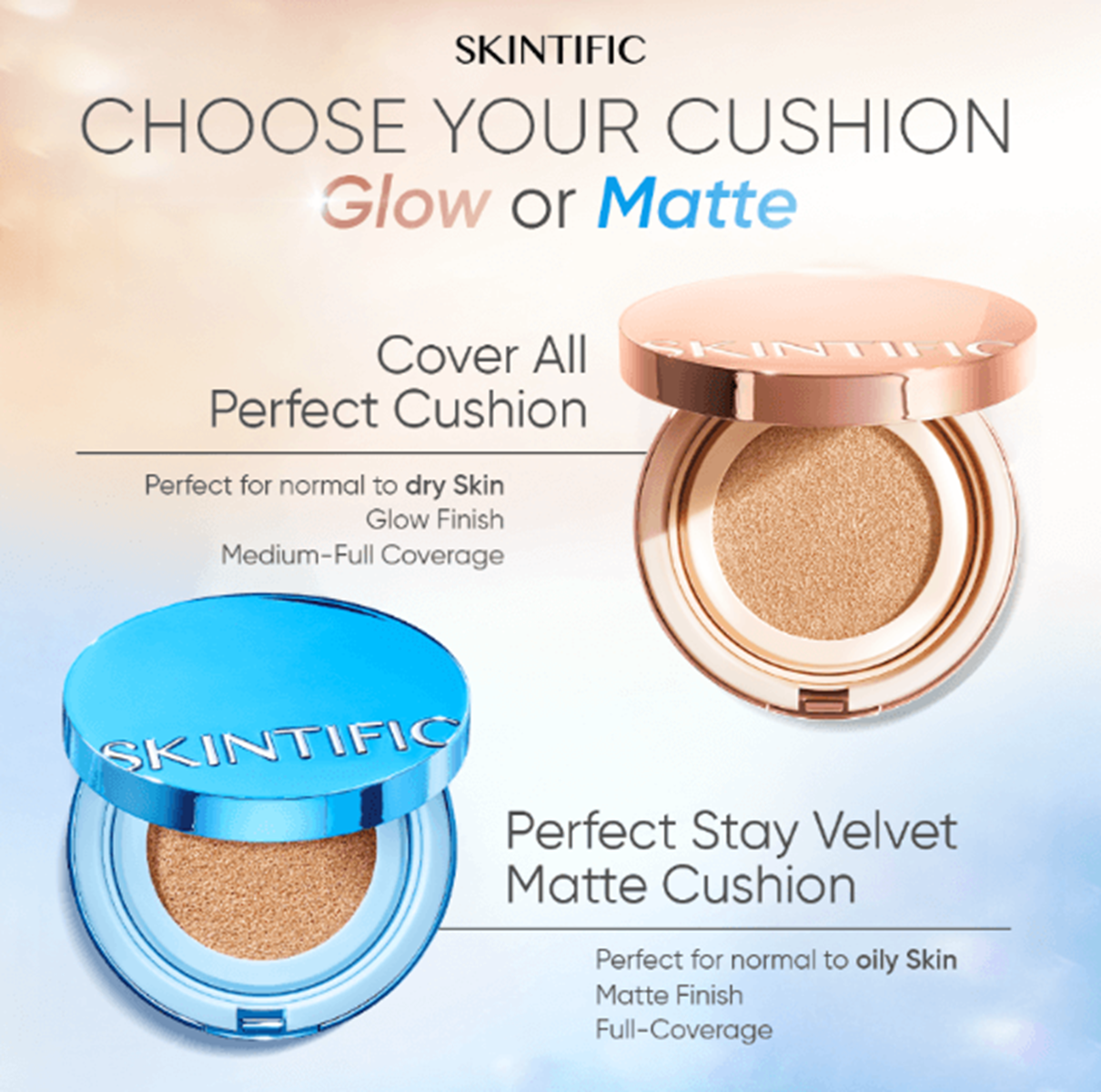 【BUY 1 FREE1】SKINTIFIC Cover Glow Perfect PInk Cushion SPF50+++ Long ...