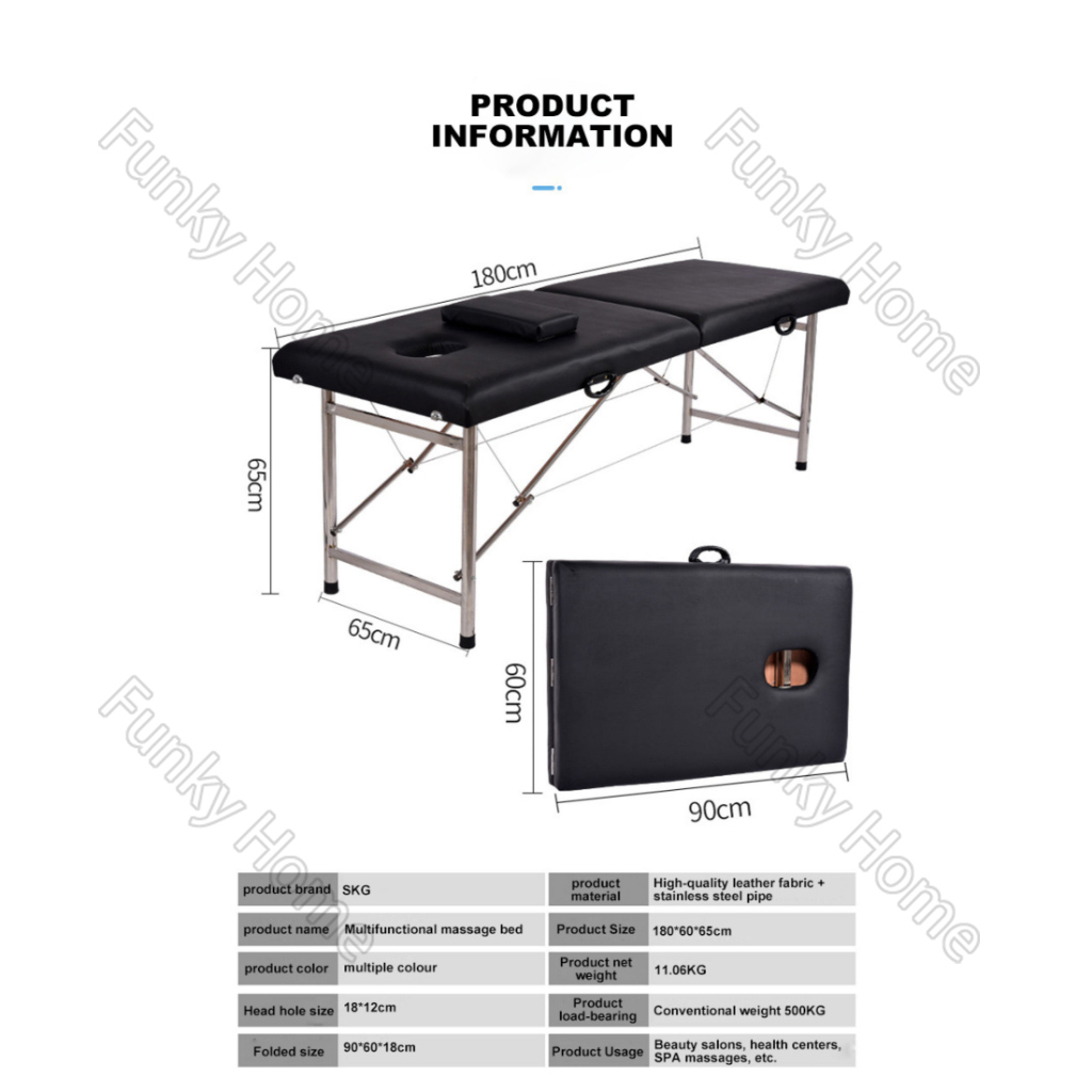 Foldable Sturdy Comfortable Beauty Bed Massage Bed Spa Facial Portable 3594