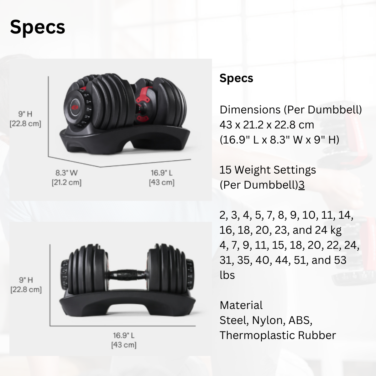 Johnson Fitness BowFlex SelectTech 552i Dumbbell (Adjustable Dumbbell 2 to 24kg) | Shopee Malaysia