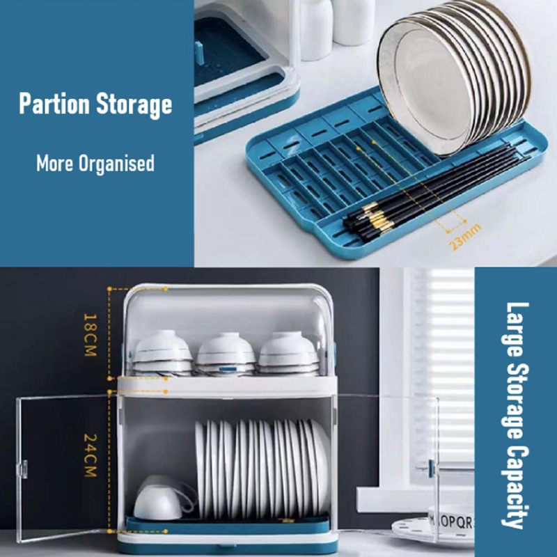 2-Layer/ 3-Layer Dish Rack With Lid, Eco-Friendly & Easy to Clean ...