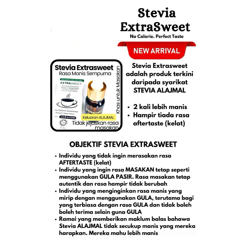 ALAJMAL EXTRA SWEET Sweetener Campuran Stevia dan monk Manis Tanpa ...