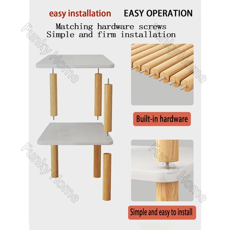 Funky Home-Multi-layer Wooden Shoe Rack Storage Rack Saves Space and Is ...