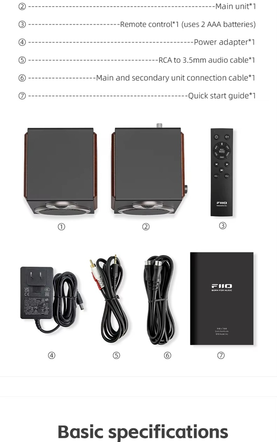 FiiO SA1, High-Fidelity Desktop Active Speaker: with 31 high-precision ...