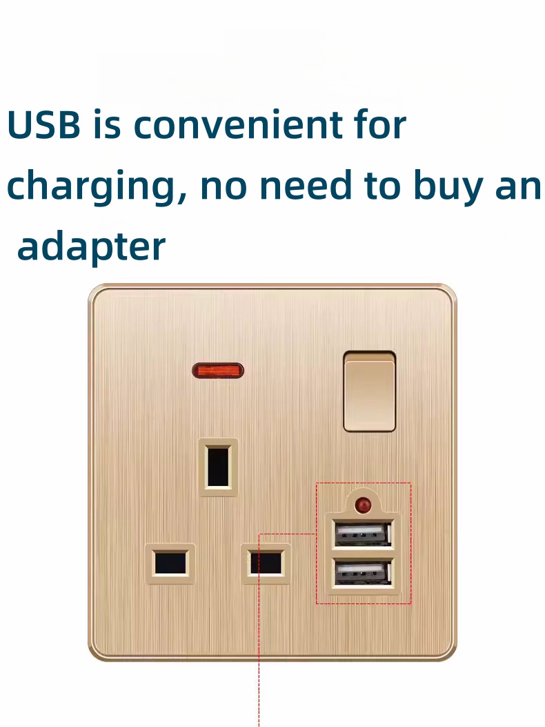 READY STOCK COLOR GOLD #Switch Scoket # Suis Socket # Socket Plug #Wall ...