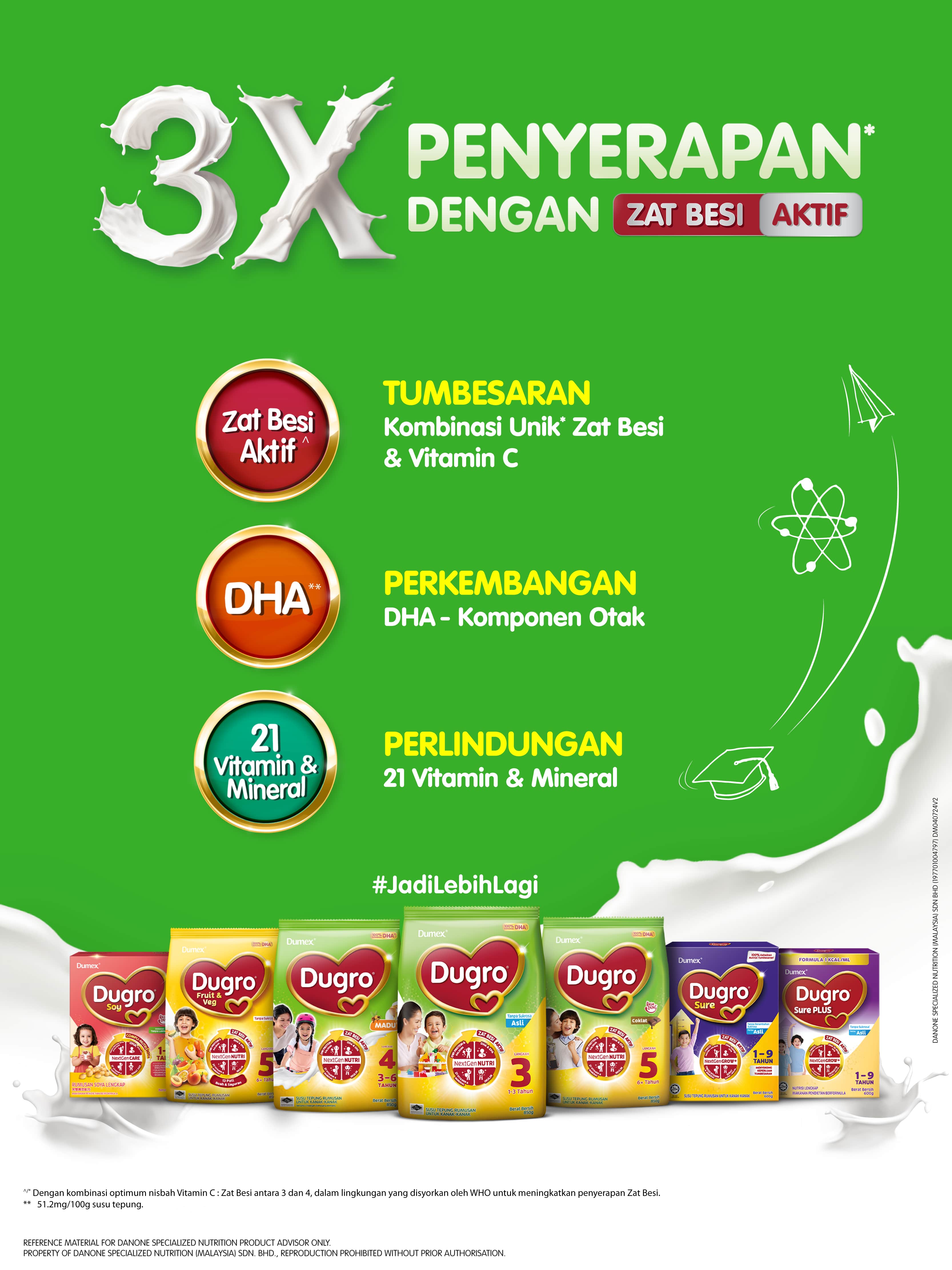 Dumex Dugro Step 4 Original Growing Up Formula 3-6 Years (550g) (Susu ...