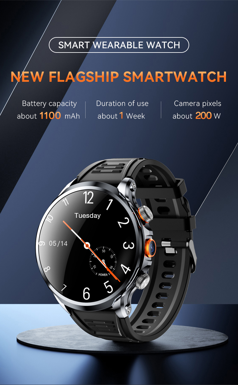 HELLO 4G Ultra Mate Smart Watch Sim Card GPS 1.85'' 1100mAh Battery App ...