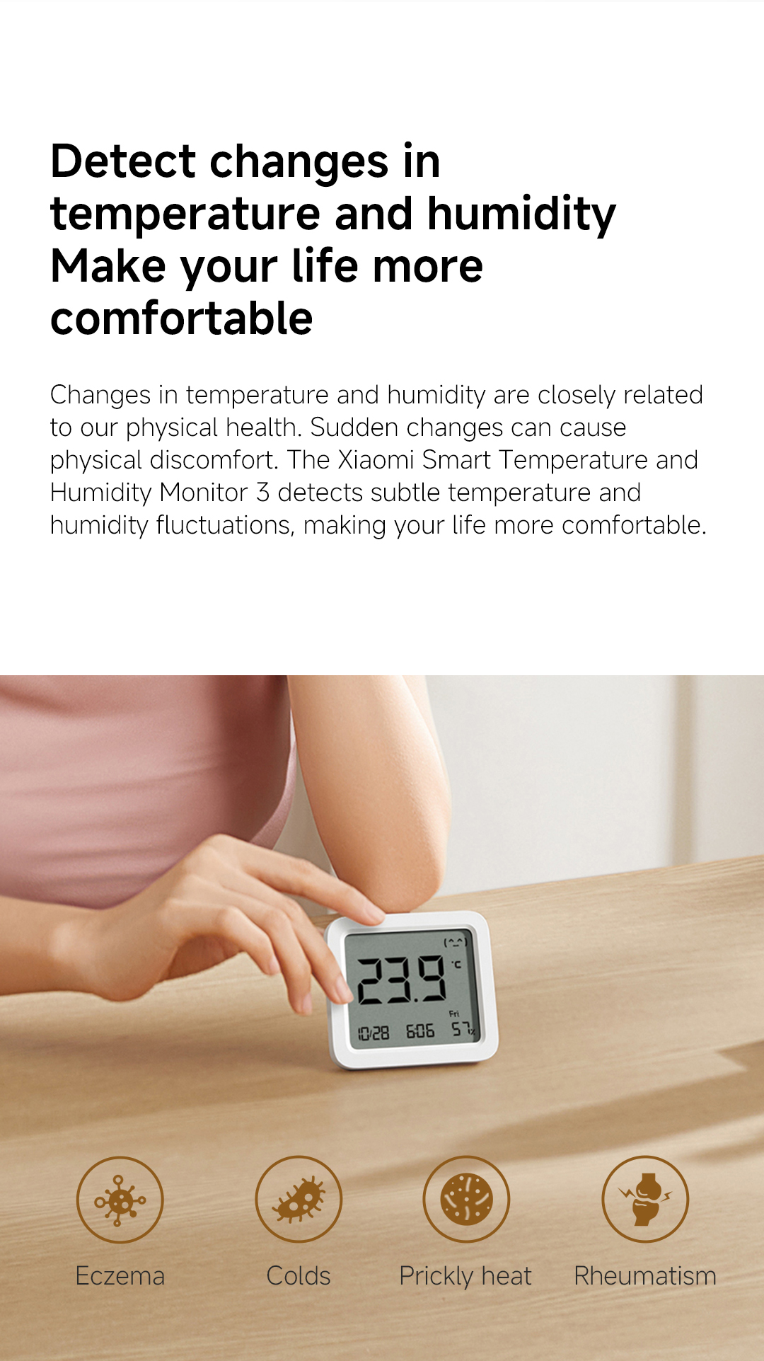 Xiaomi Mi Temperature and Humidity Monitor 3 large screen/long battery ...