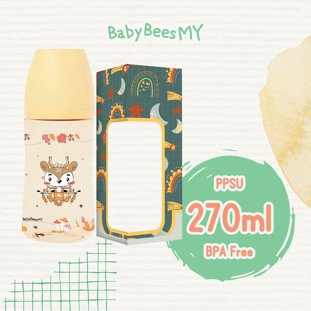 BabyBeesMY PPSU Milk Bottle, Botol Susu PPSU, Botol Susu Newborn, Baby ...