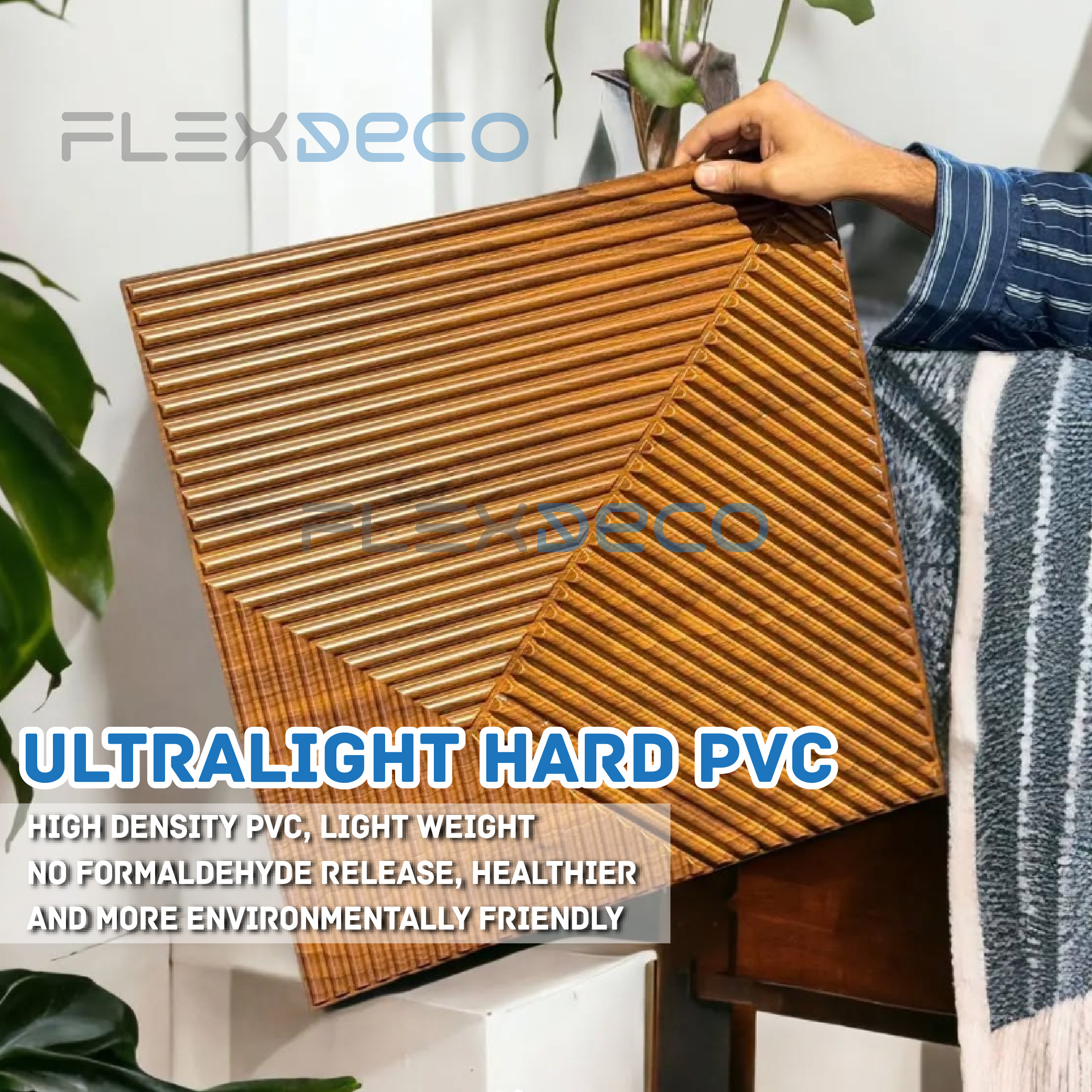 50X50CM Rumah Kertas Dinding Kayu Papan Tebal Premium Wood Wall Panel ...