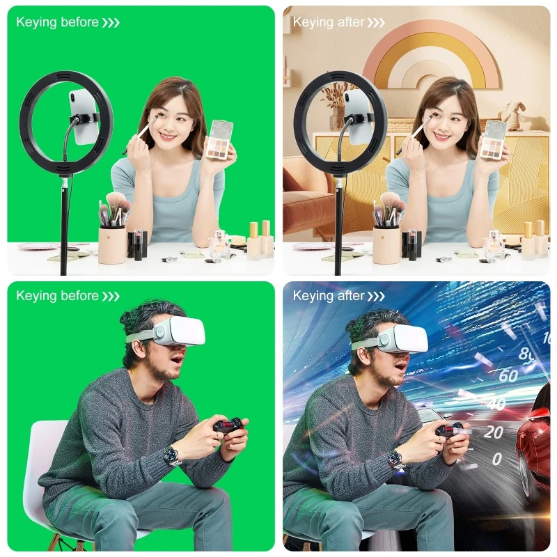 2MX2M T-Shape Backdrop Stand Kit with Background Cloth Video Chroma Key ...