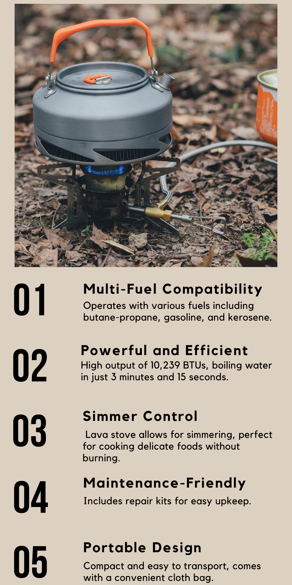 FIREMAPLE Lava Multi-Fuel Backpacking Camping Portable Gasoline Gas ...