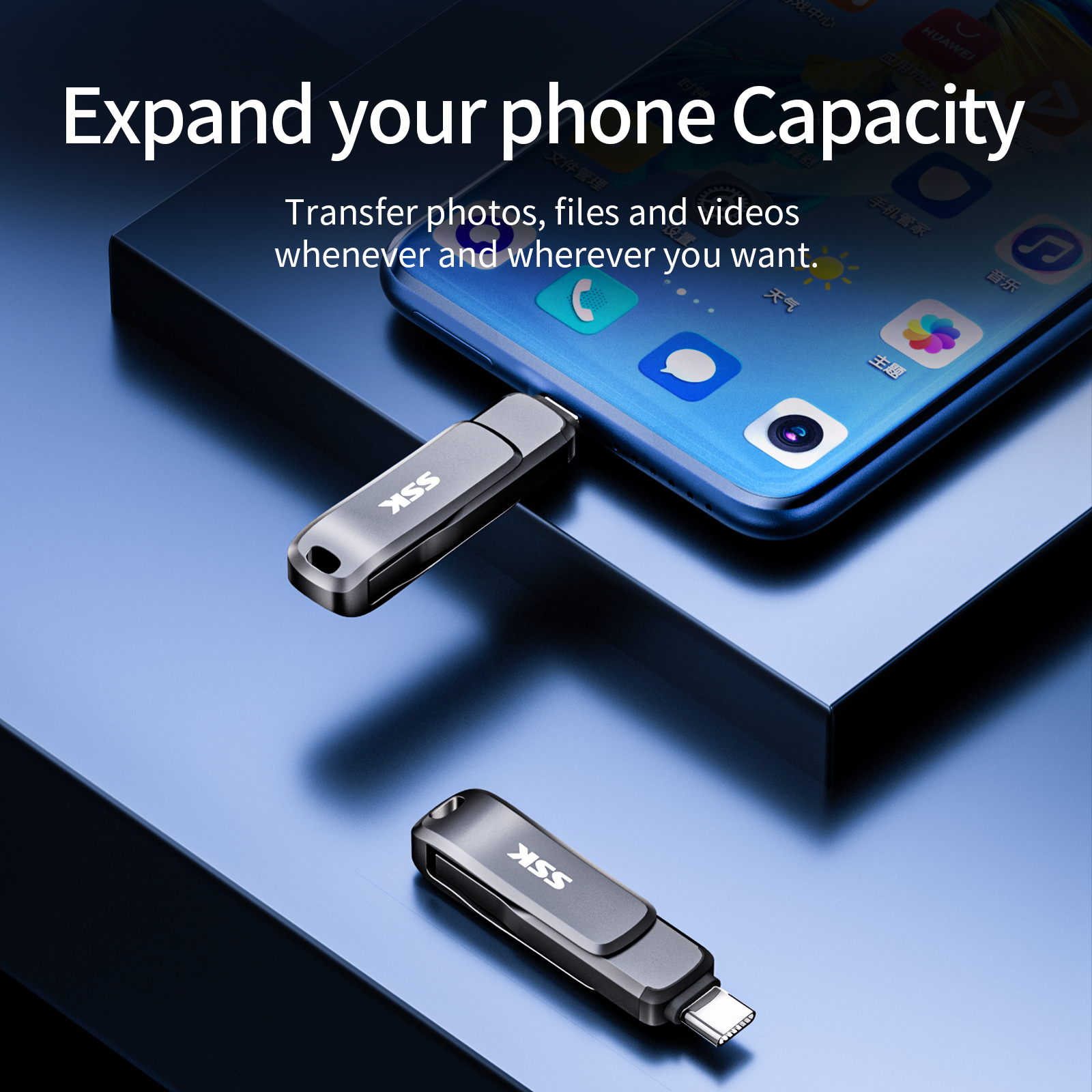 SSK Dual Drive OTG Flashdrive Pendrive Type C USB 3.2 Gen 1 (200Mb/s ...