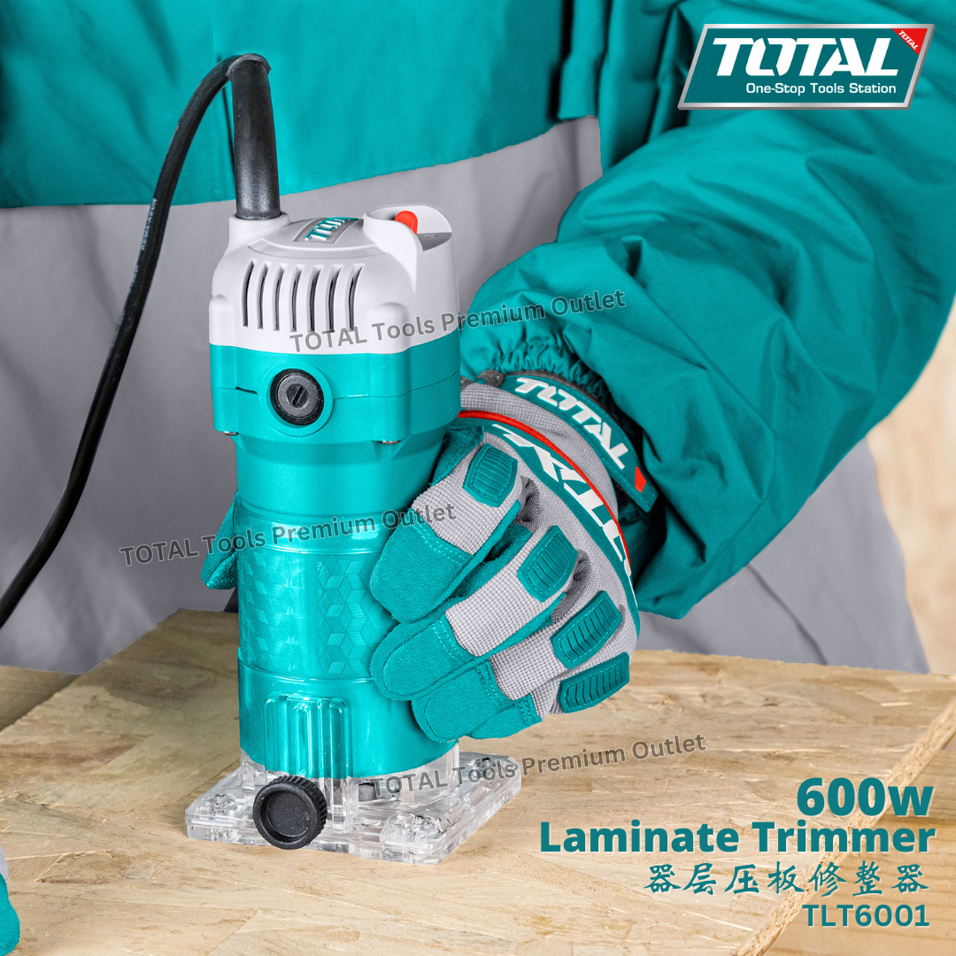 TOTAL Tools Corded 600W Laminate trimmer 6mm/1/4" with extra 1 set ...
