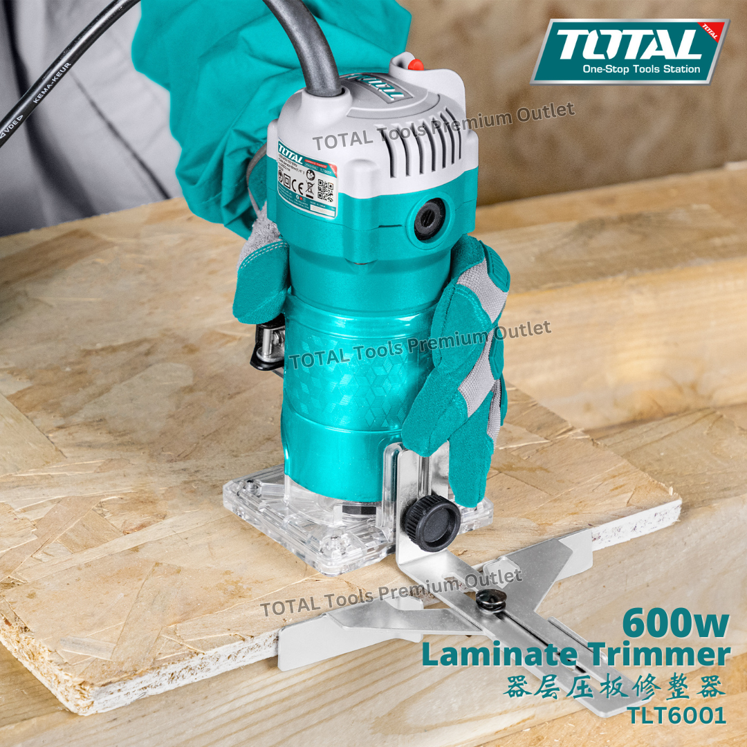 TOTAL Tools Corded 600W Laminate trimmer 6mm/1/4" with extra 1 set ...