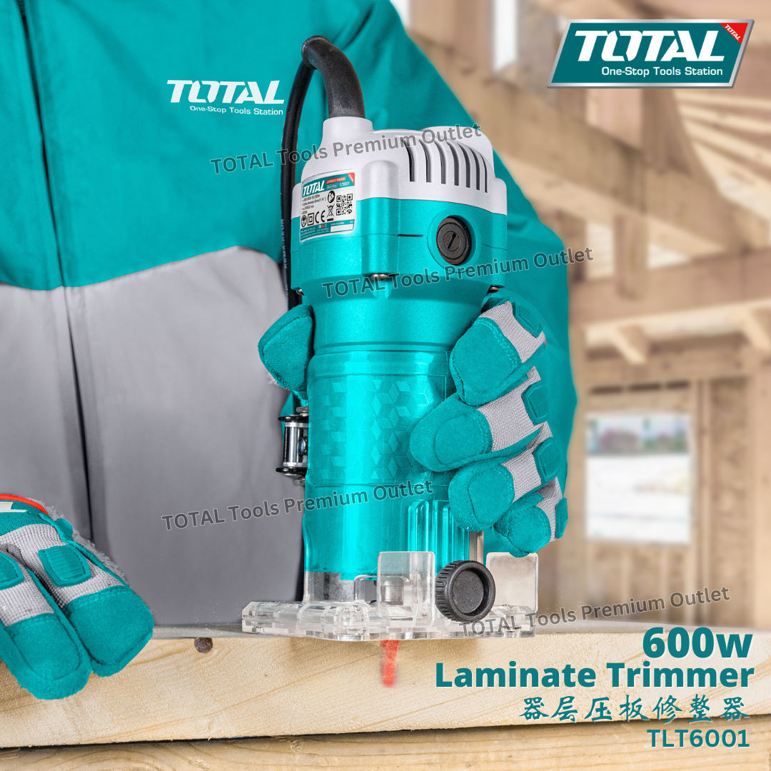 TOTAL Tools Corded 600W Laminate trimmer 6mm/1/4" with extra 1 set ...