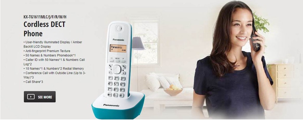 Panasonic Cordless DECT Phone | KX-TG1611ML KX-TG1611 (Cordless Phone Telefon Murah Mobile ...