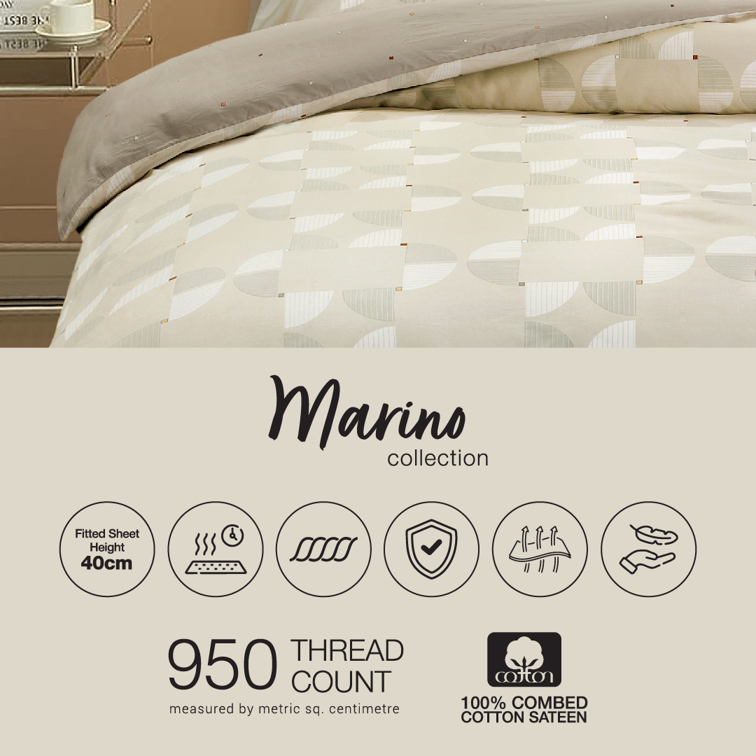 Jean Perry Marino Comforter Set - 100% Combed Cotton Sateen 950TC ...
