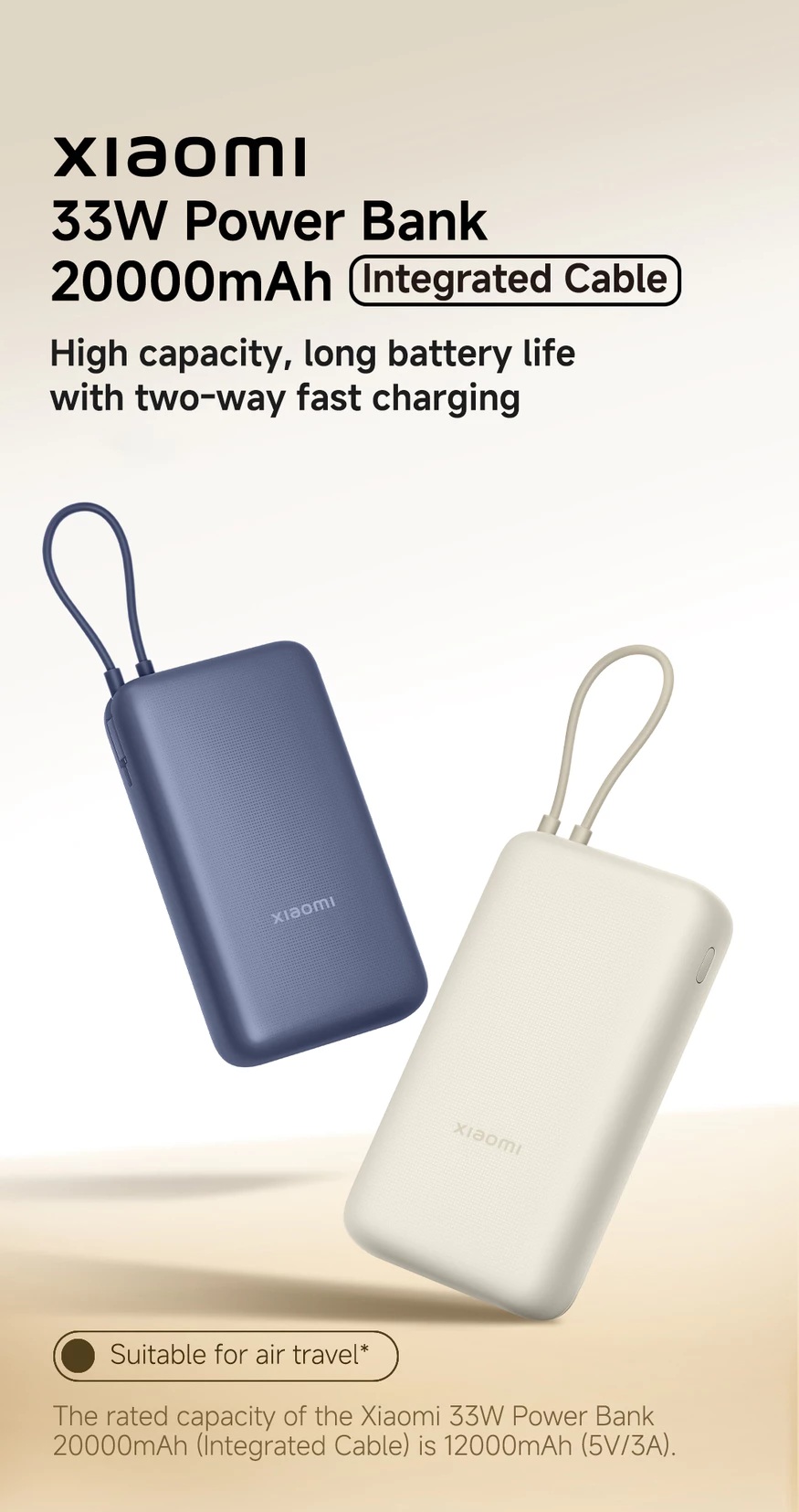 Xiaomi 33W Power Bank 10000mAh / 20000mAh (Integrated Cable) | Charge ...