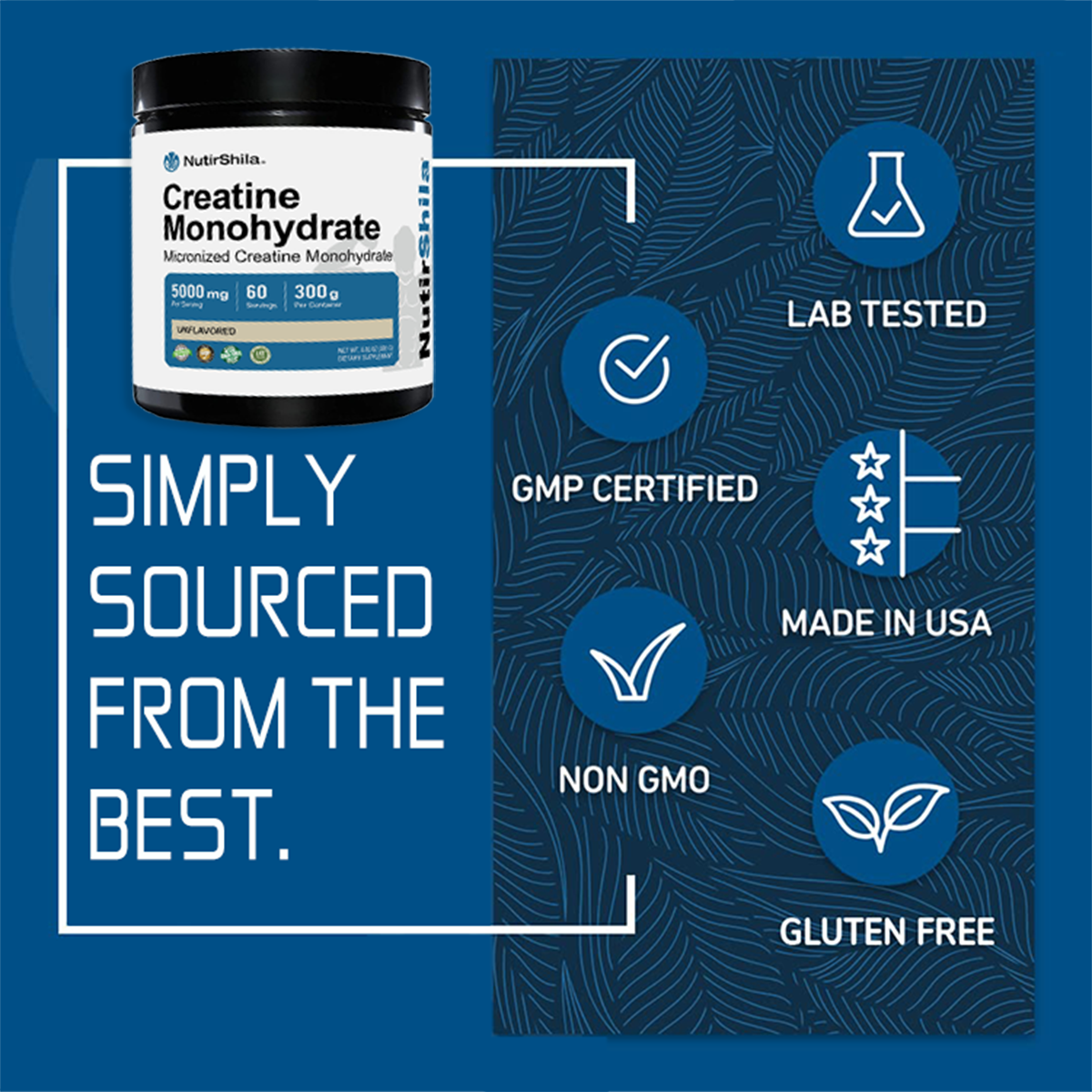 NutriFun Creatine Monohydrate 100% Pure 300 Grams 60 Servings ...