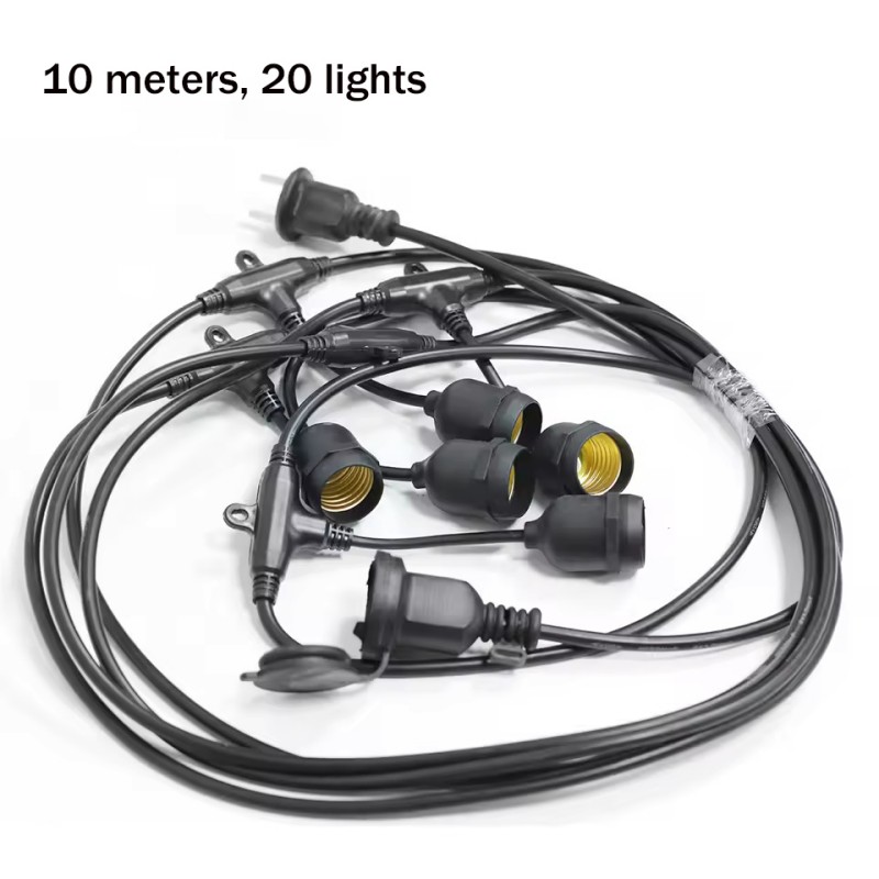 10 meters with 20 outlets Outdoor LED String Light E27 Cafe Garden ...