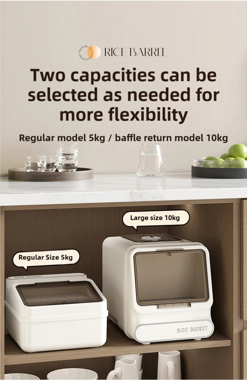 HIGH QUALITY!5kg/10kg Rice Storage Box Airtight Rice Storage Container ...