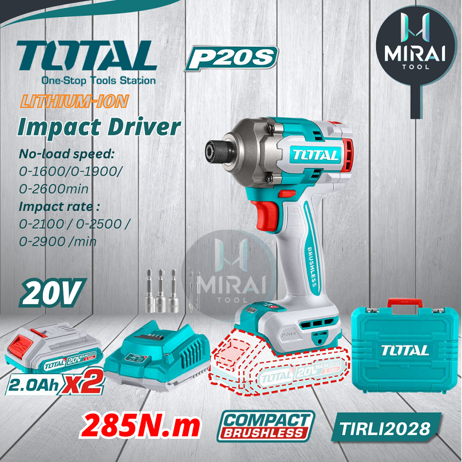 TOTAL TIRLI2028 / TOSLI240966 P20S 20V Brushless Li-ion Impact Driver ...