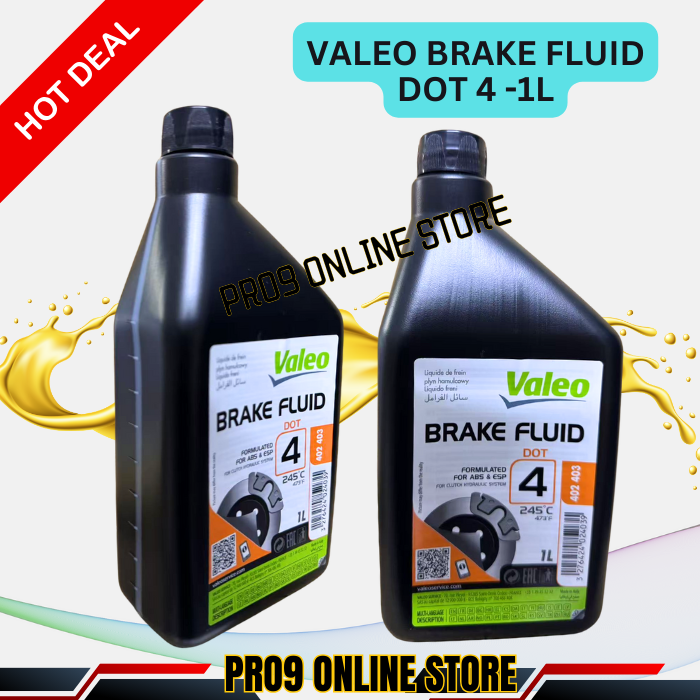 VALEO BRAKE FLUID DOT4 1 LITER (Made In Italy) | Shopee Malaysia