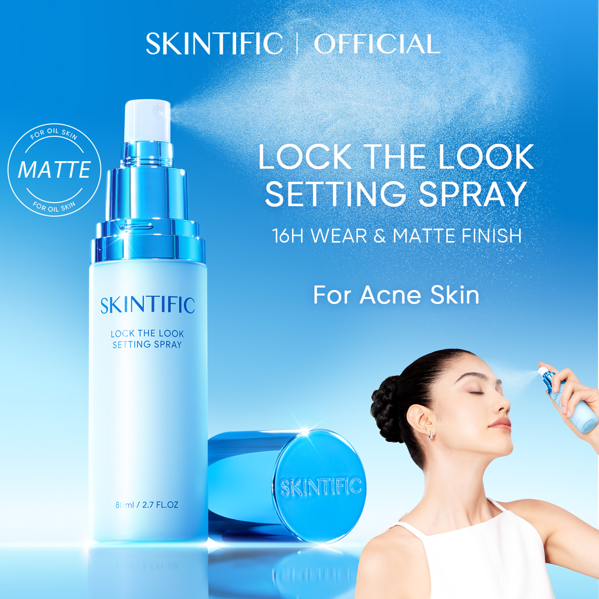 SKINTIFIC Lock The Look Setting Spray Long-Lasting Oil Control Velvet ...