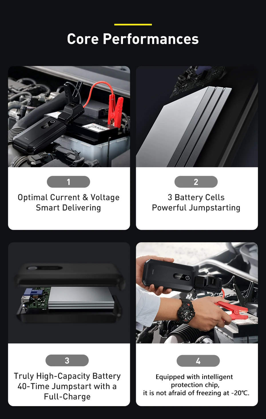 Baseus Car Jump Starter Power Bank 10000mAh 12V Auto Starting Device ...