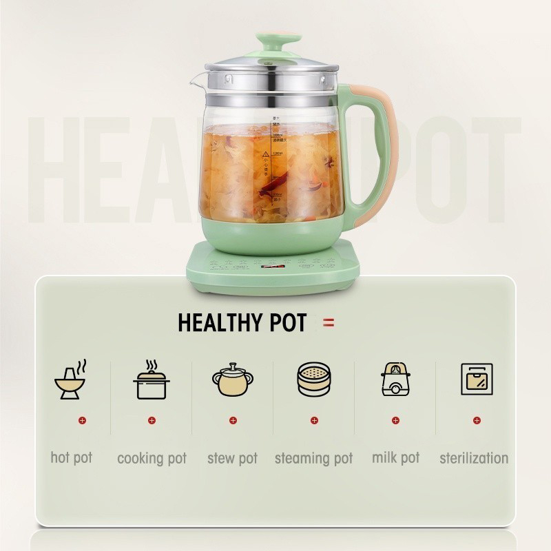 📢Ready Stock📢1.8L Health Pot Preserving Portable Multi Cooker Tea Dessert Cooker Electric Kettle ...