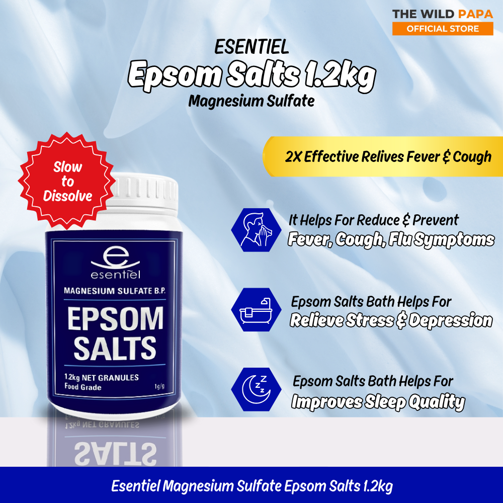 Esentiel Epsom Salts (Magnesium Sulfate) 375g/1.2kg Food Grade Epsom ...