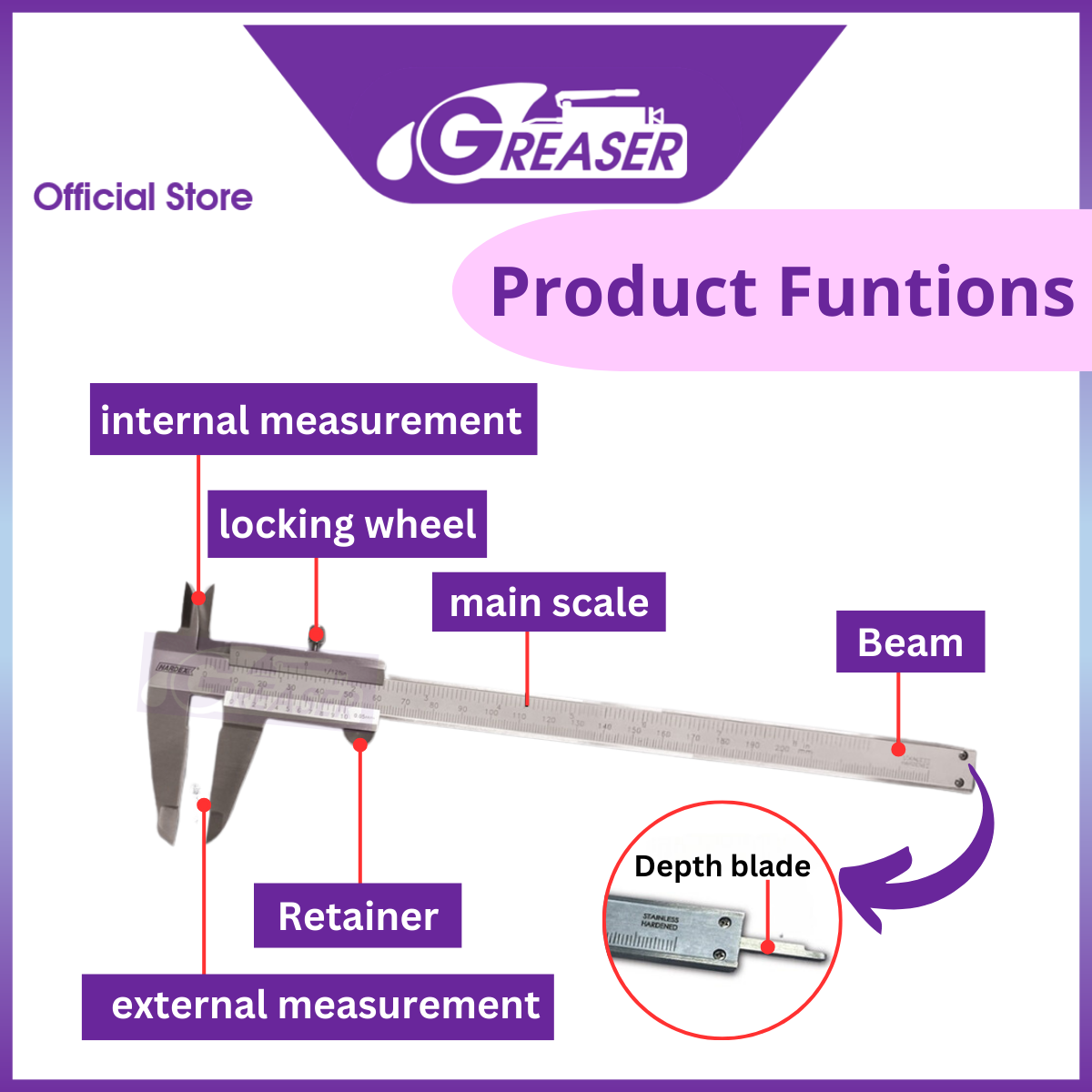 HARDEX Caliper Mono-Block Vernier P-CALIPER-VERNIER | Shopee Malaysia