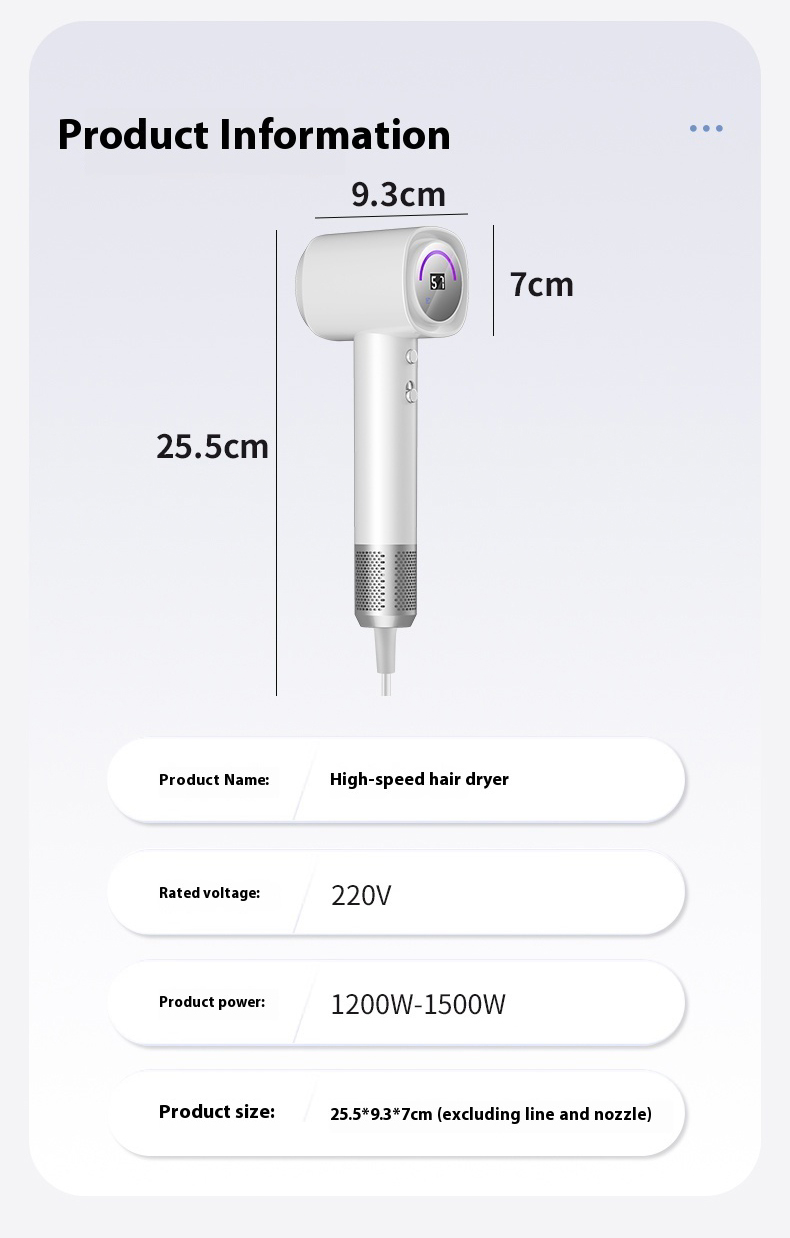 High Speed Hair Dryer Negative Ions Technology 110k Rpm Motor Negative ...