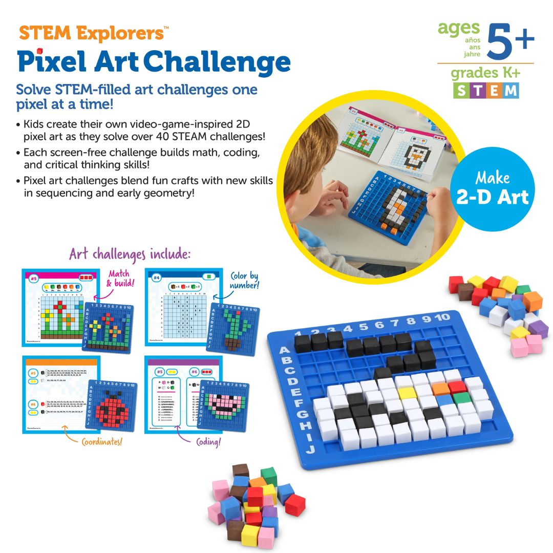 Learning Resources STEM Explorers Pixel Art Challenge- Age 5+, STEM, Math, Coding | Shopee Malaysia