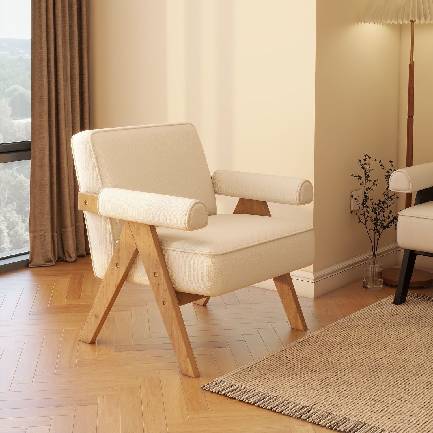 SEVWNWOOD Kerusi Ruang Tamu Single Sofa Lounge Arm Chair Kerusi Malas ...