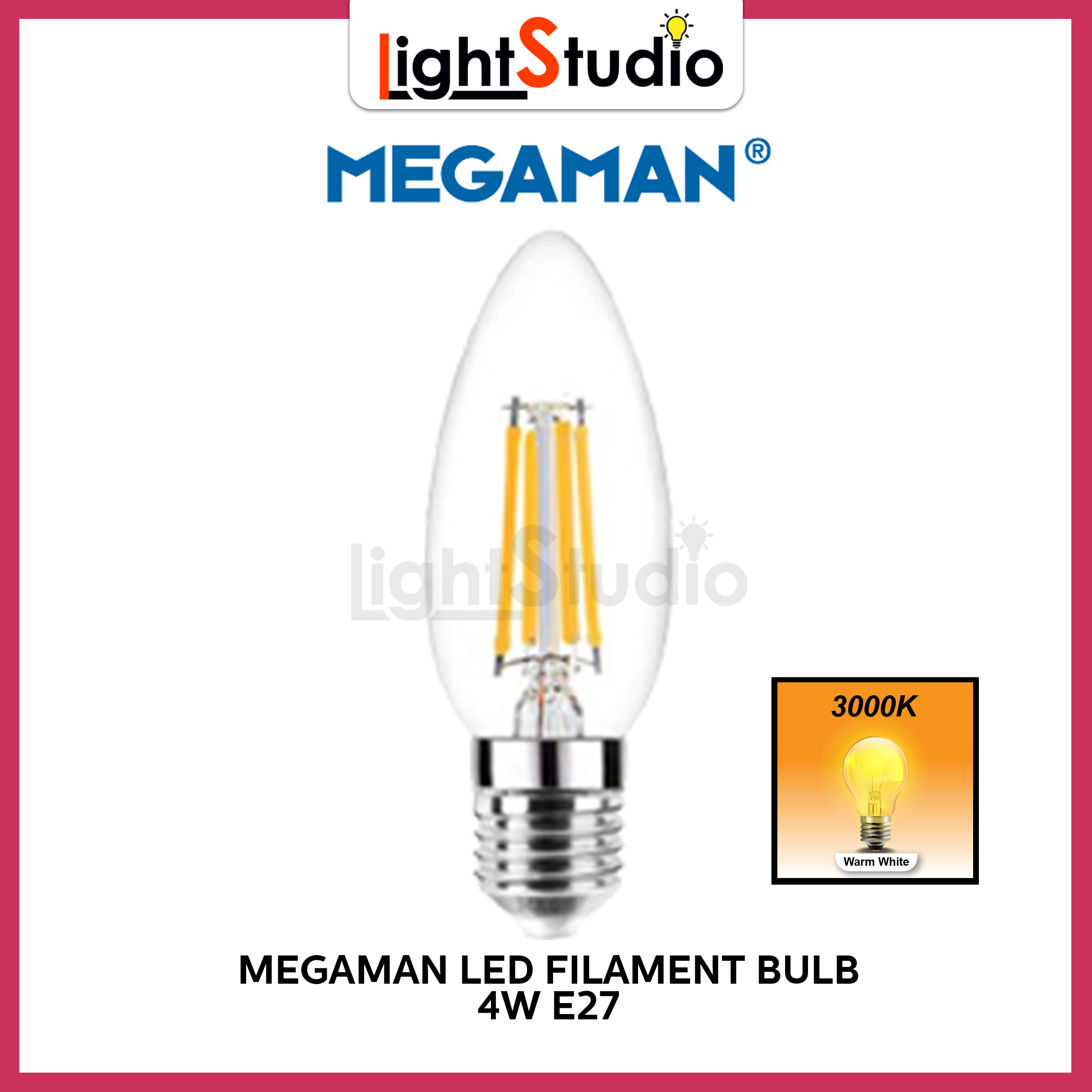Megaman LED Filament / Candle Bulb 4W Warm White E14/E27 | Shopee Malaysia