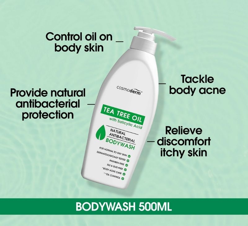 COSMODERM TEA TREE OIL WITH SALICYLIC ACID BODYWASH 500ML | Shopee Malaysia